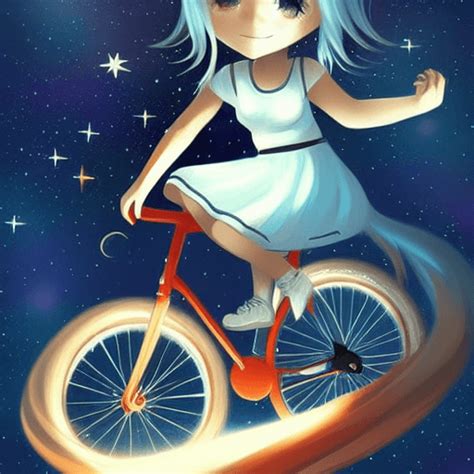 Cute Chibi Girl Riding A Comet · Creative Fabrica