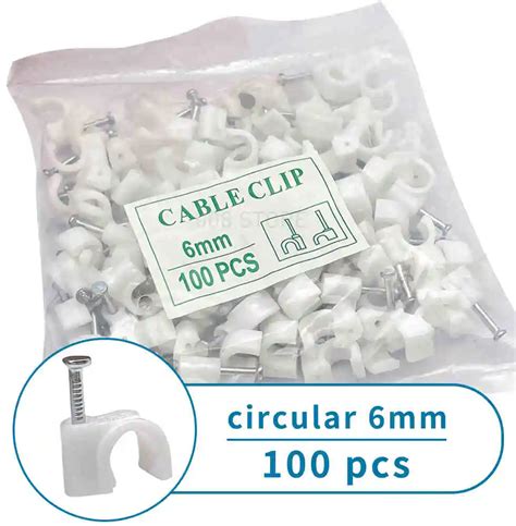 100 스틸 네일 와이어 클립 원형 와이어 고정 클립 메쉬 와이어 클립 와이어 관리 장치 가방 당 6mm 8mm 14mm 18mm 25mmnail Wire