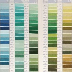 DMC Floss Colour Card With REAL FLOSS Or Printed Only Etsy