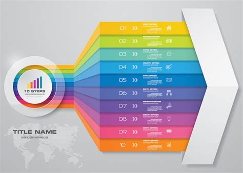 인포 그래픽 화살표 차트 디자인 요소입니다 프리미엄 벡터