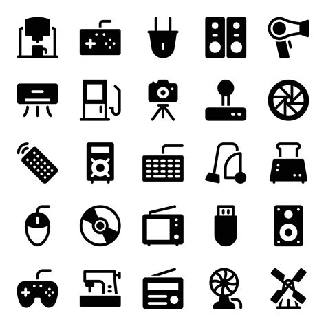 Glyph Icons For Electronics 20410178 Vector Art At Vecteezy