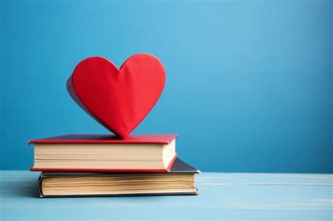 Premium Ai Image Red Heart On Open Book A Literary Expression Of