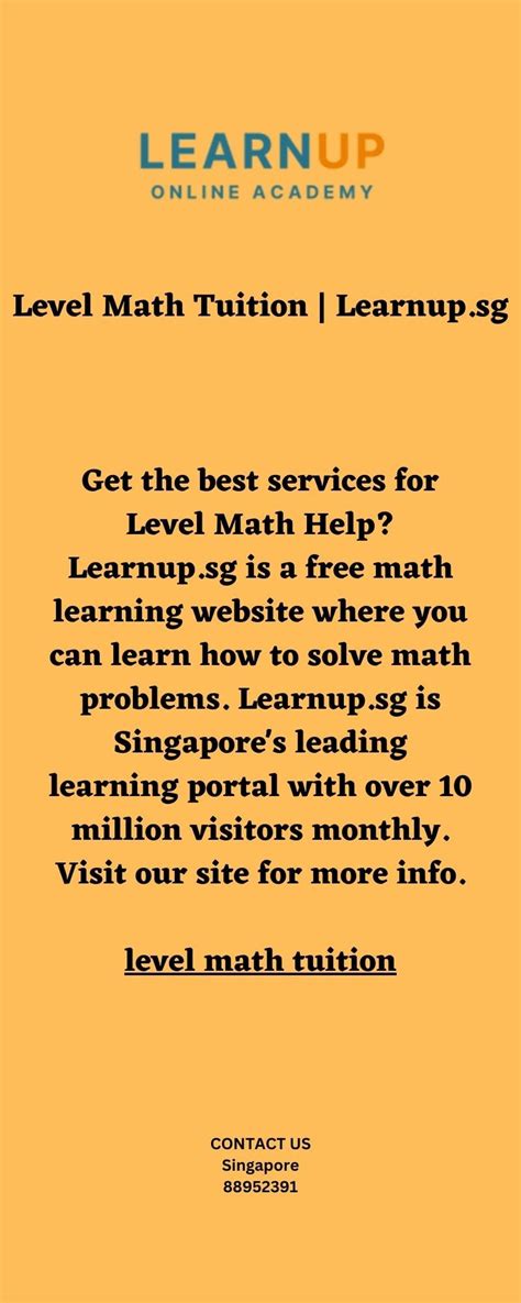 Level Math Tuition Learnup Sg Learn Up Medium