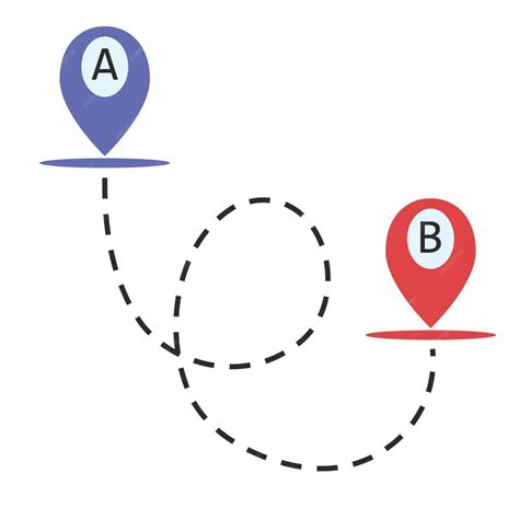 Premium Vector Designation On The Map Mark The Location Route Flat