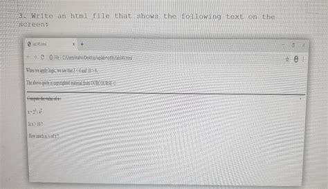 Solved 1 Write An Html File That Shows The Following Page Chegg