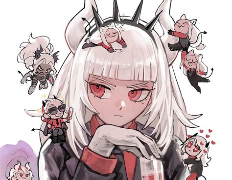 Lucifer Modeus Justice Cerberus Judgement And 1 More Helltaker
