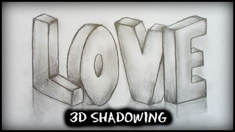 Shadowing 3d Letters Love [[simplee Diy]] Youtube