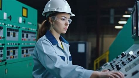 Premium Photo Female Engineer Operator Using A Steel Tanker And A Process Control Panel In A