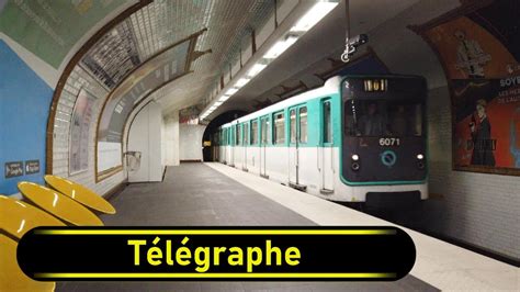Metro Station Télégraphe Paris 🇫🇷 Walkthrough 🚶 Youtube