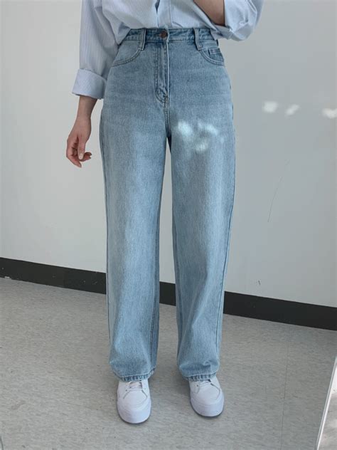 연청 와이드 일자 데님