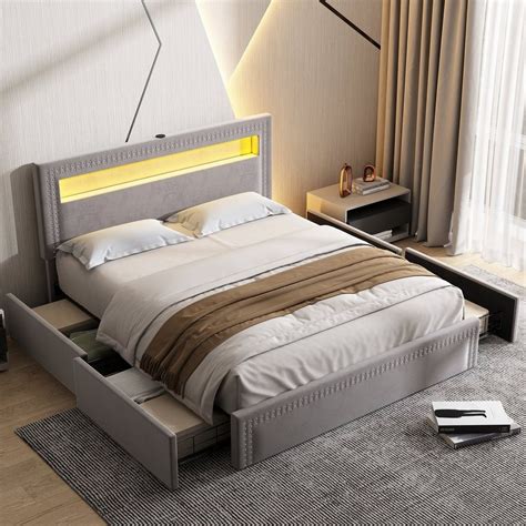 Celya Polsterbett Mit 4 Schubladen Doppelbett 140x200cm Bettgestell