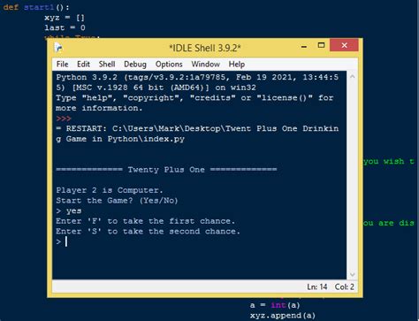 Twenty Plus One Drinking Game In Python With Source Code Sourcecodester