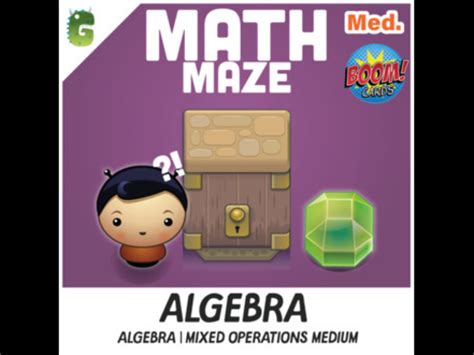 Algebra Mixed Operations Medium Boom Math Maze Game Teaching Resources