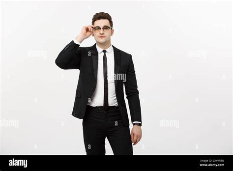 Business Concept Portrait Handsome Young Businessman Wearing Glasses