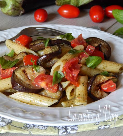PASTA FREDDA CON PESTO DI MELANZANE E POMODORINI Gustosa