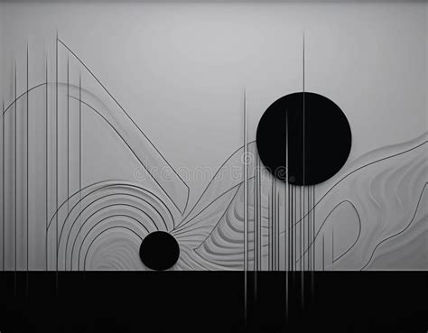 Minimalist Line Art With Abstract Geometric Patterns Clean Simple Modern Monochrome Background