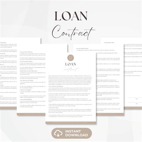 Promissory Note Template Etsy