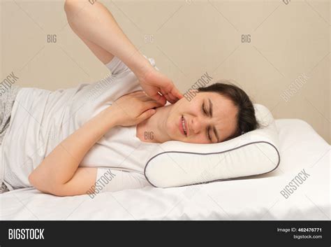 Woman Has Sore Neck Image And Photo Free Trial Bigstock