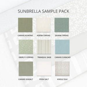 Sunbrella Sample Pack Cottage Summer Fabric Samples Sunbrella