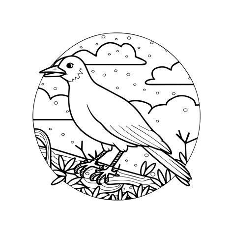 Premium Vector Crow Coloring Pages Crow Bird Outline Vector For