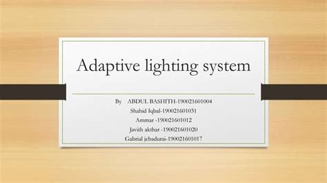 adaptive lighting system pptx