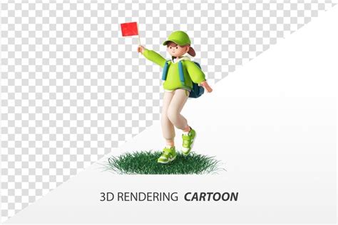 Premium Psd 3d Rendering Of Cartoon Outing Girls