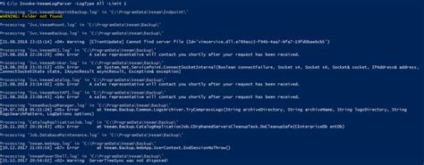 Veeam Log File Analysis With Powershell