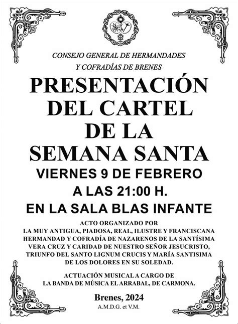 Presentación del Cartel de la Semana Santa de Brenes Hermandad de la Vera Cruz de Brenes