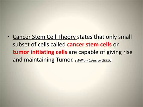 Cancer Stem Cell Theory And Evidence From Colorecatal Ppt Free Download