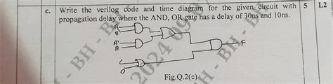 C Write The Verilog Code And Time Diagram StudyX