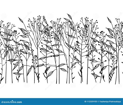 Hand Drawn Grass Pattern Stock Vector Illustration Of Pattern 112329103