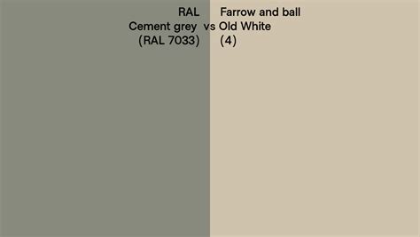Ral Cement Grey Ral 7033 Vs Farrow And Ball Old White 4 Side By