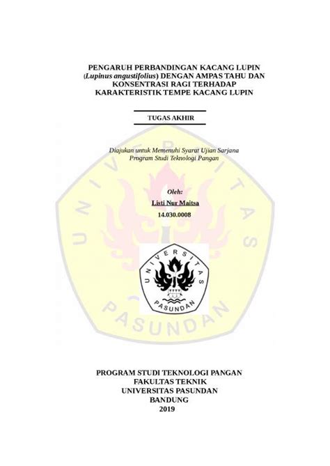 Tujuan Penelitian Adalah 35805 Listi Nur Maitsa 143020008 Teknologi Pangan