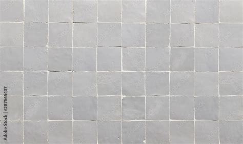 Old Grey Ceramic Tile Texture Background Grey Square Tiled Wall Stock