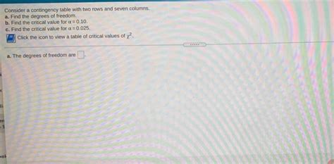 Solved Consider A Contingency Table With Two Rows And Seven