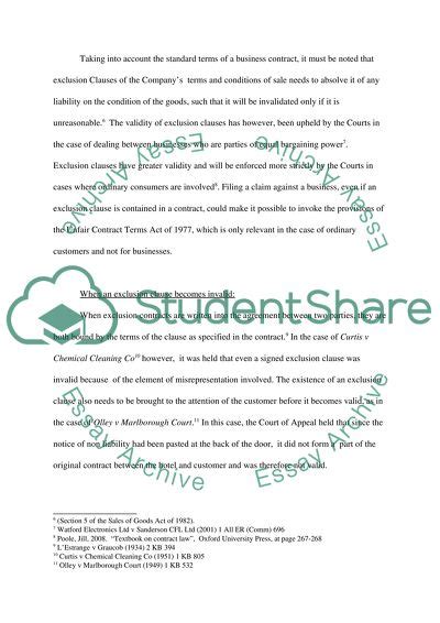 Exclusion Clauses In Business Contracts Essay Example Topics And Well Written Essays 1750 Words