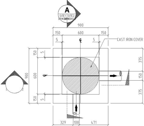 Top View Of Manhole In Autocad 2d Drawing