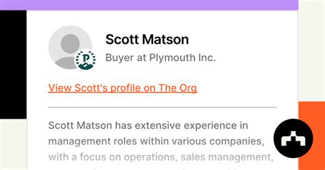Scott Matson Buyer At Plymouth Inc The Org