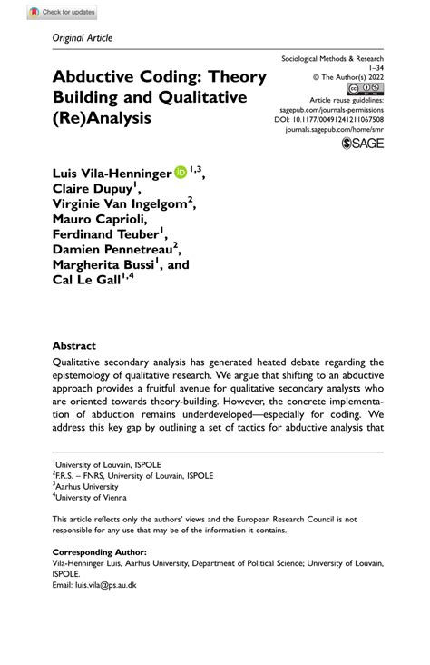 Pdf Abductive Coding Theory Building And Qualitative Reanalysis