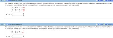 Solved The System Of Equations May Have A Unique Solution