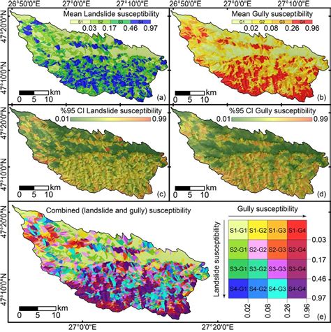 Panel A Shows The Mean Landslide Susceptibility Together With Its