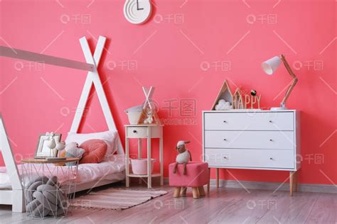 抽屉高清图片 带有舒适床和抽屉柜的现代儿童房内部 产品实拍免费下载 格式 6720像素 编号70297307 千图网