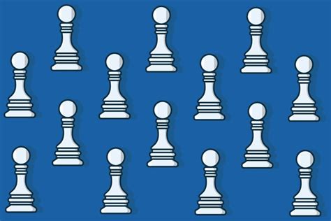 Pawn Chess Seamless Pattern Design Chess Pawn Pieces Vector