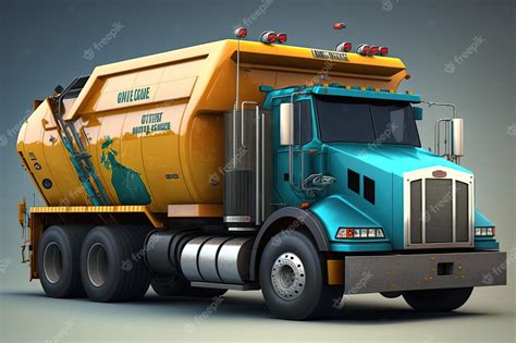 Premium Ai Image Garbage Truck Compacting And Sorting Recyclable