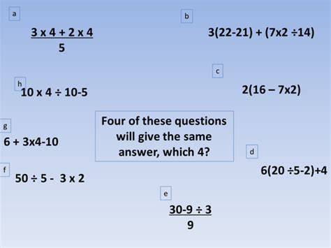 Quick Bodmas Bidmas Starter Teaching Resources