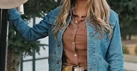 Hassie Harrison Yellowstone Laramie Blue Denim Jacket