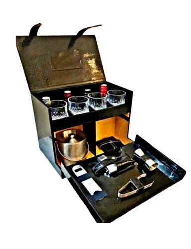 Stainless Steel Black Portable Mini Bar Set Packaging Type Box At Rs