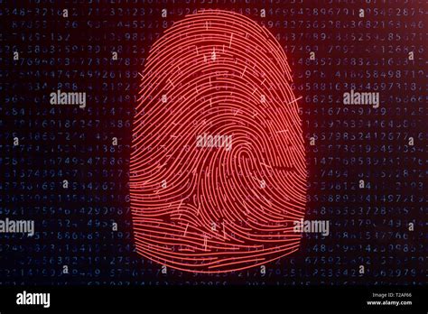 D Illustration Fingerprint Scan Provides Security Access With