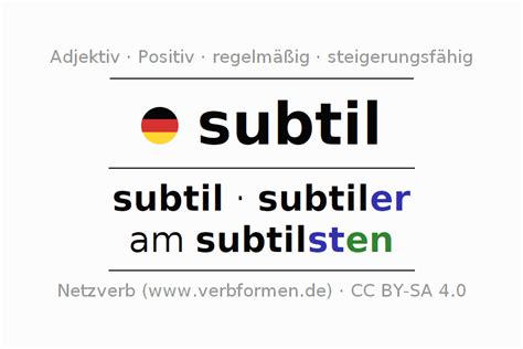 Deklination und Steigerung subtil Alle Fälle des Adjektivs Plural