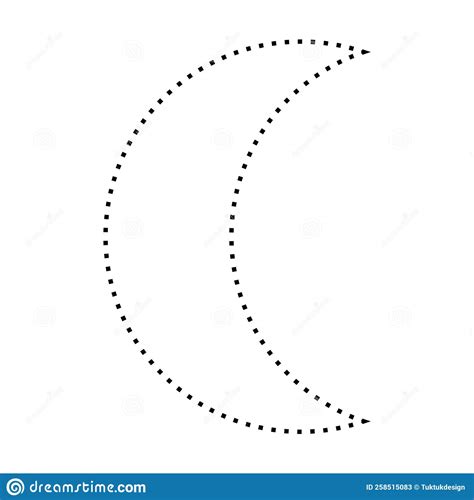 Crescent Shape Dotted Symbol Vector Icon For Creative Graphic Design Ui